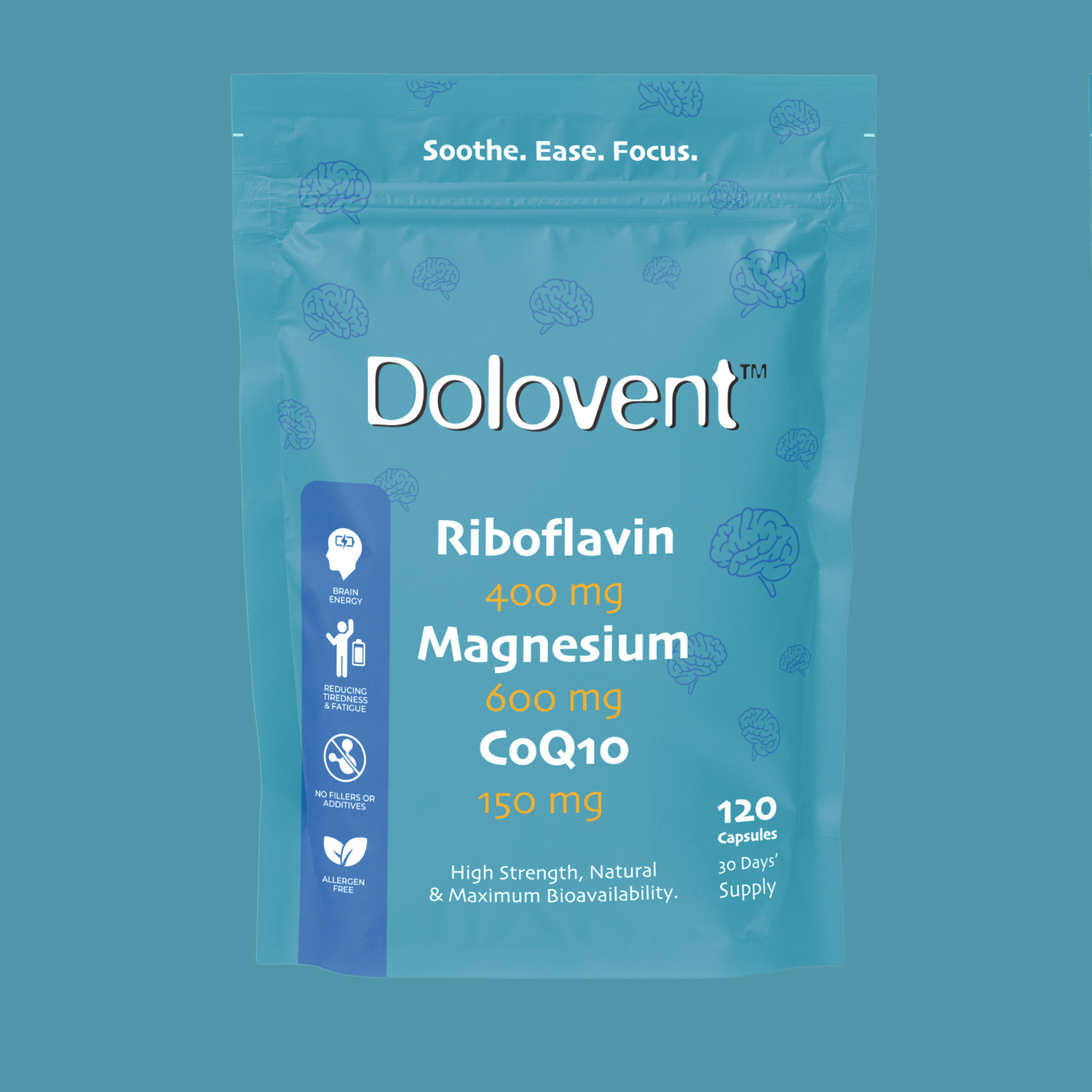 Dolovent | Natural Migraine Supplement| Magnesium, Riboflavin & CoQ10 ...