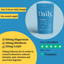 Dolovent | Natural Migraine Supplement| Magnesium, Riboflavin & CoQ10 ...